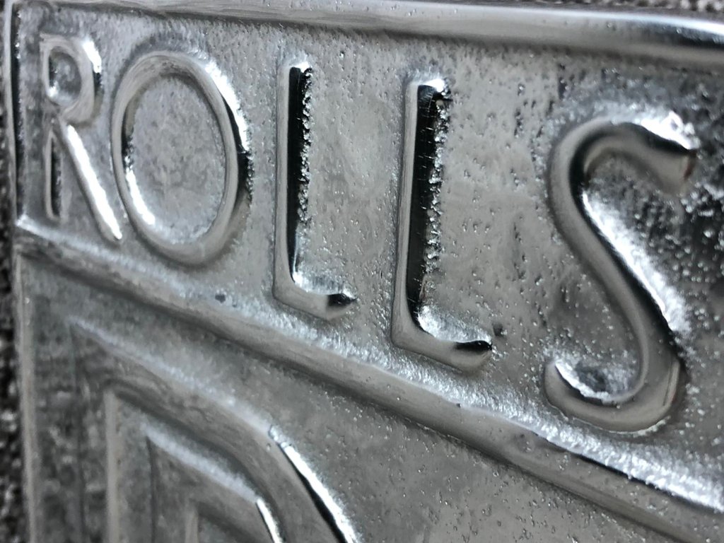 Silver Rolls Royce Cast Iron Wall Sign