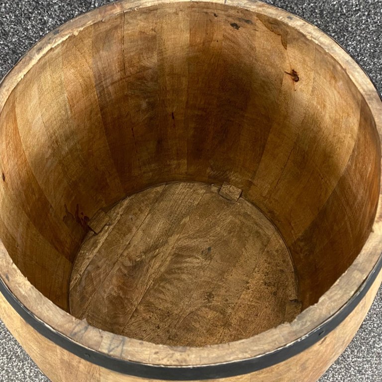 Hendricks Storage Stool with Light Leather Top