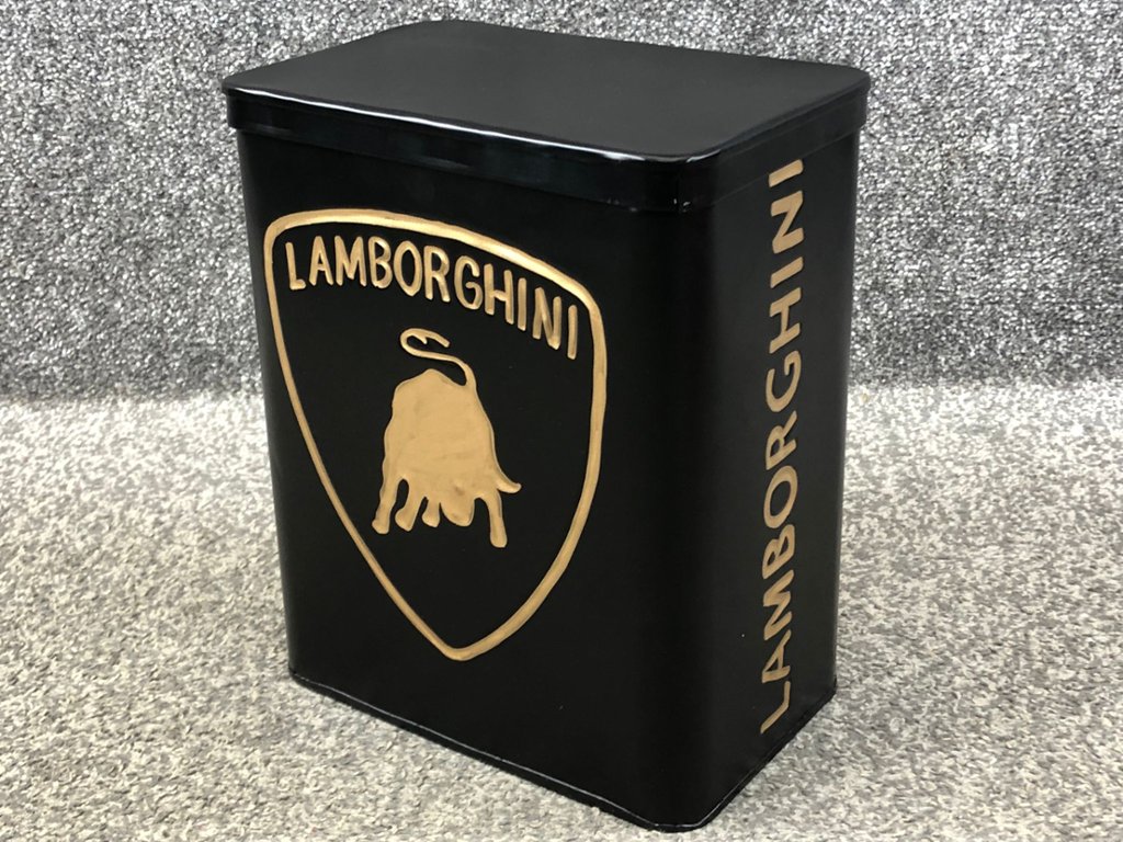 Pair of Black Lamborghini Storage Tins