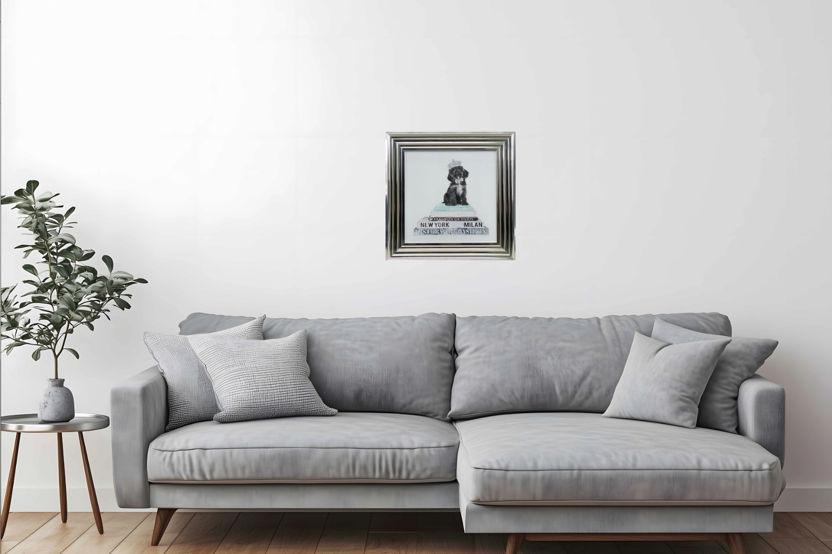 Liquid Art Picture of a Black Cockapoo on Designer Books