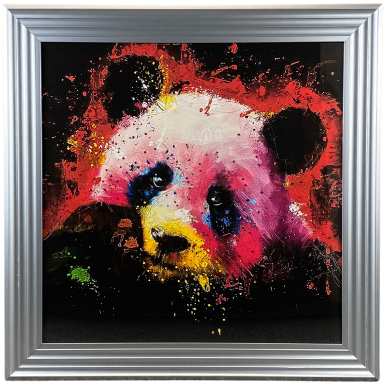Liquid Art Picture by Patrice Murciano of a Colourful Panda