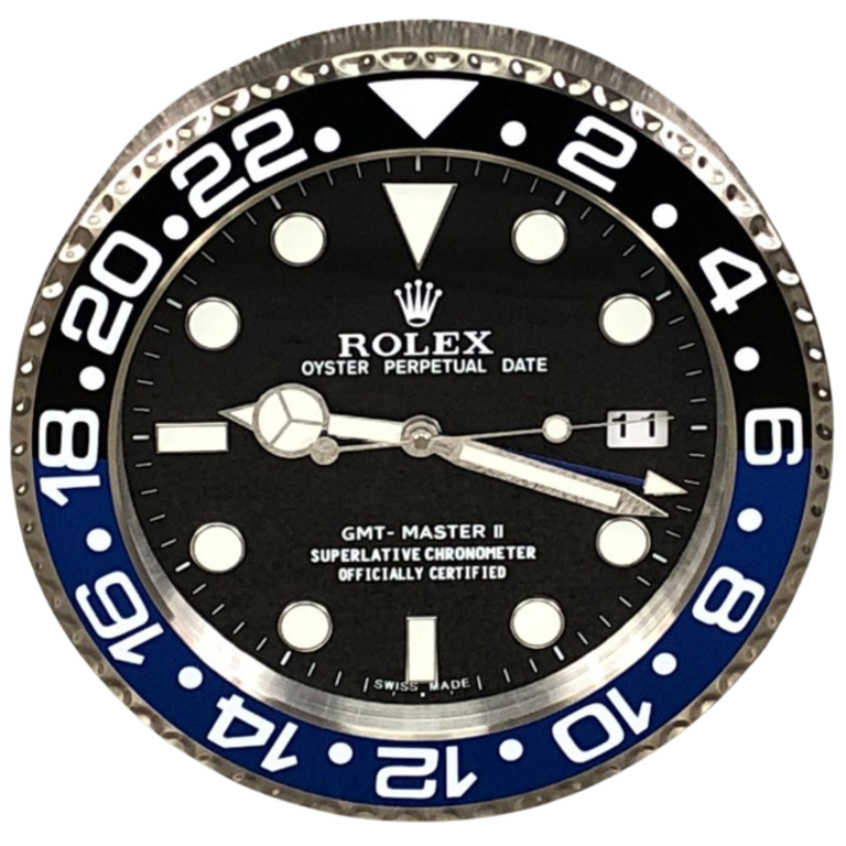 Rolex Black/Blue GMT Master II Clock