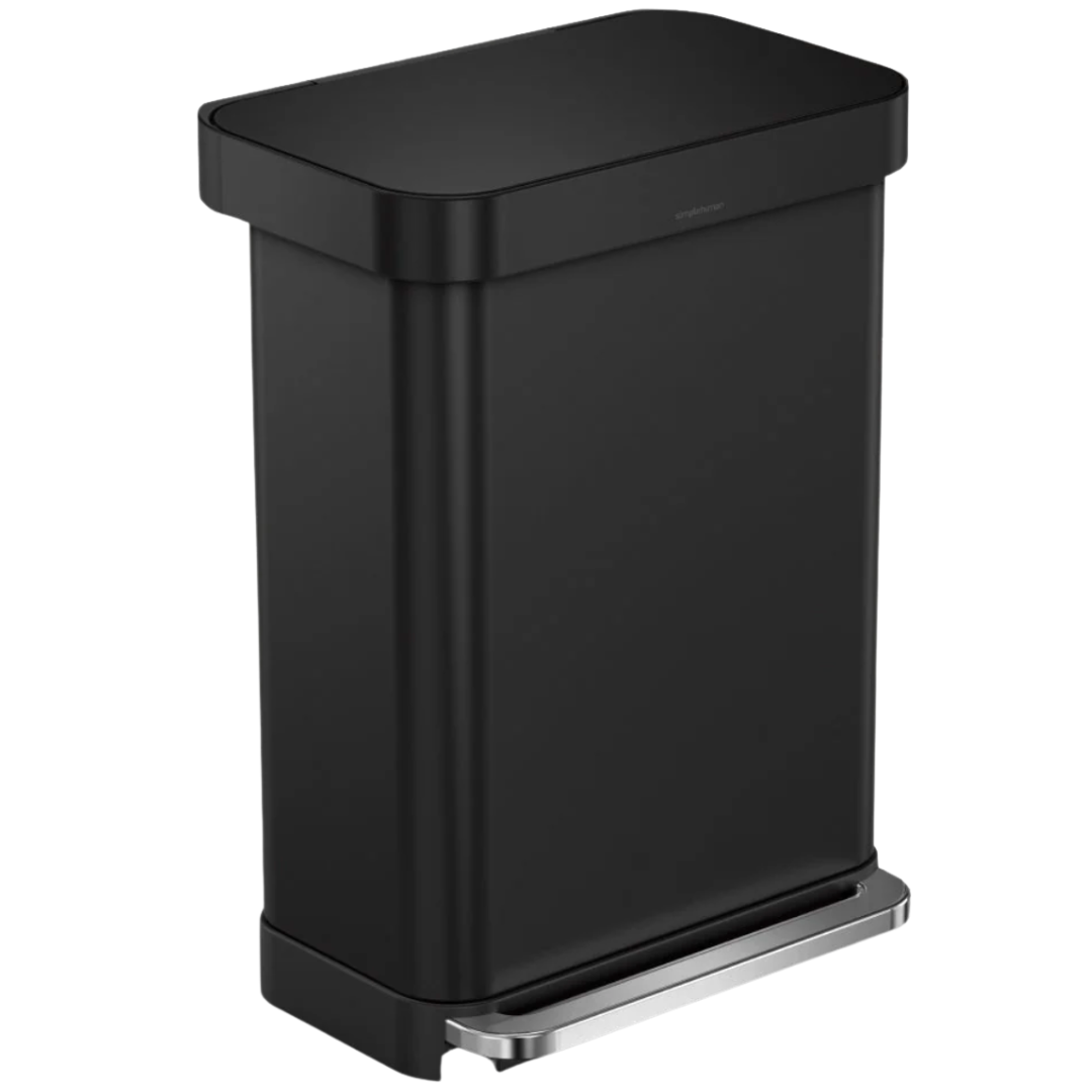 Simplehuman 55 Litre Rectangular Pedal Bin - Black.