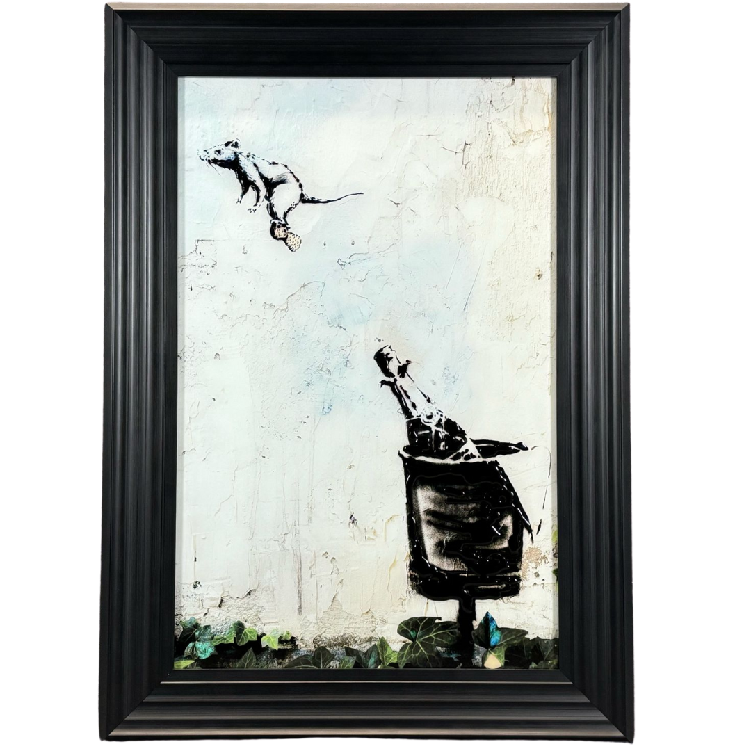 Liquid Art Picture by Banksy titled Champagne Rat