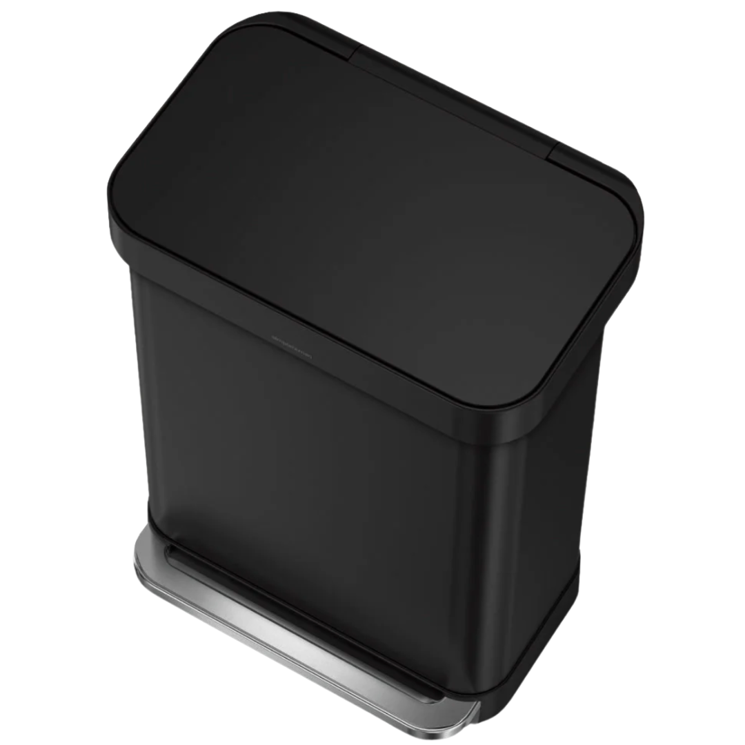 Simplehuman 55 Litre Rectangular Pedal Bin - Black.