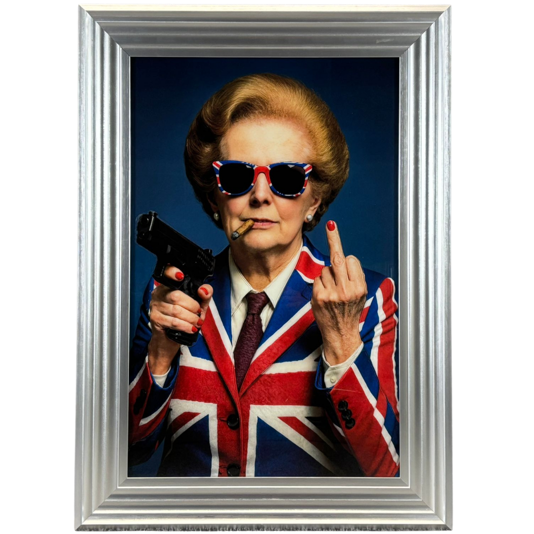 Liquid Art Picture of a Union Jack Maggie Thatcher