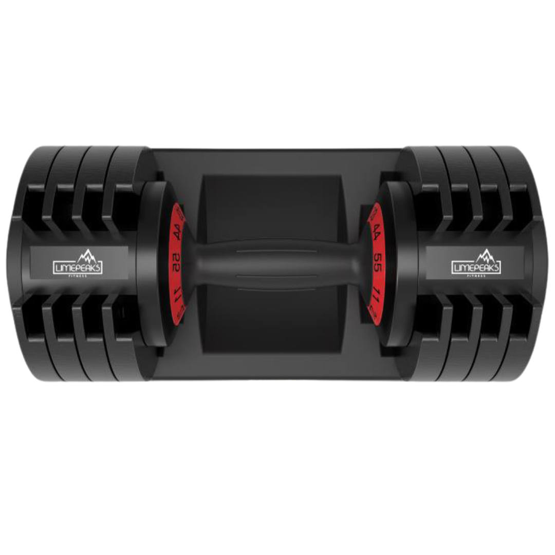 Pair of Limepeaks Adjustable Dumbbells 25kg Twist Lock Technology.
