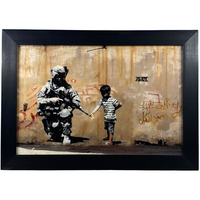 Liquid Art Picture by Banksy titled Young Dreams of Peace