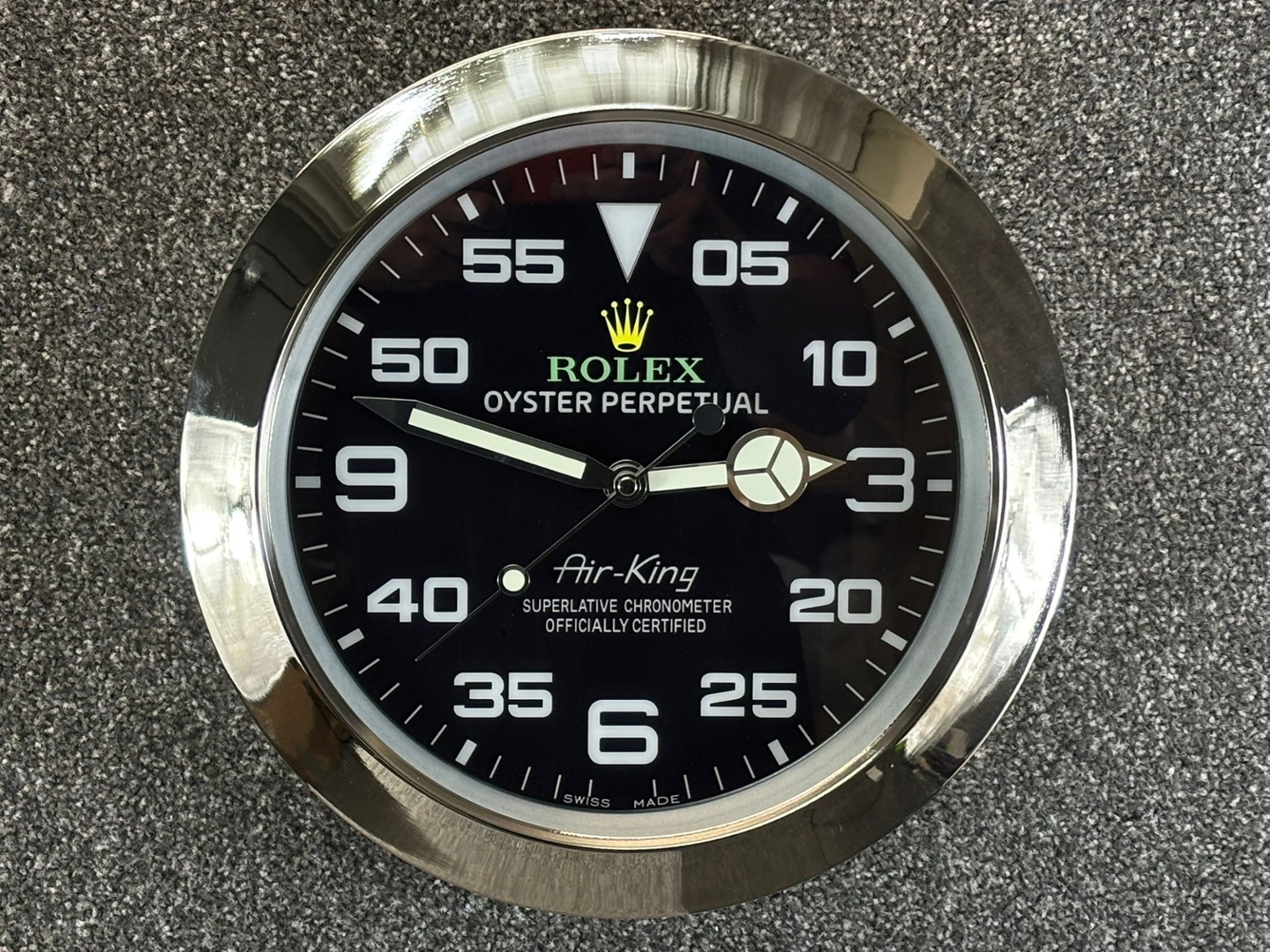 Rolex Air-King Black/Silver Wall Clock