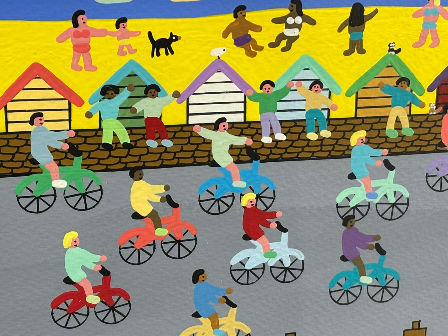 Original Oil Painting by the Artist Gordon Barker titled Fun Bike Race