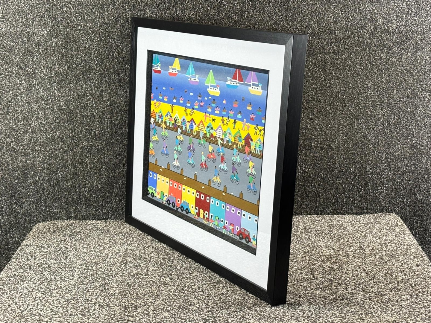 Original Oil Painting by the Artist Gordon Barker titled Fun Bike Race