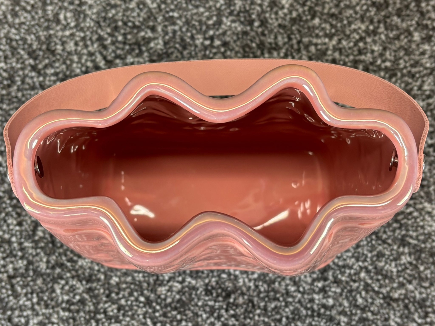 Pink Ceramic Handbag Vase with Pink Handle