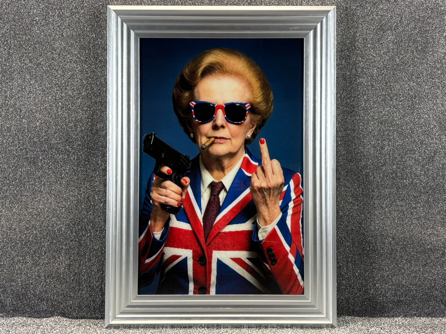 Liquid Art Picture of a Union Jack Maggie Thatcher