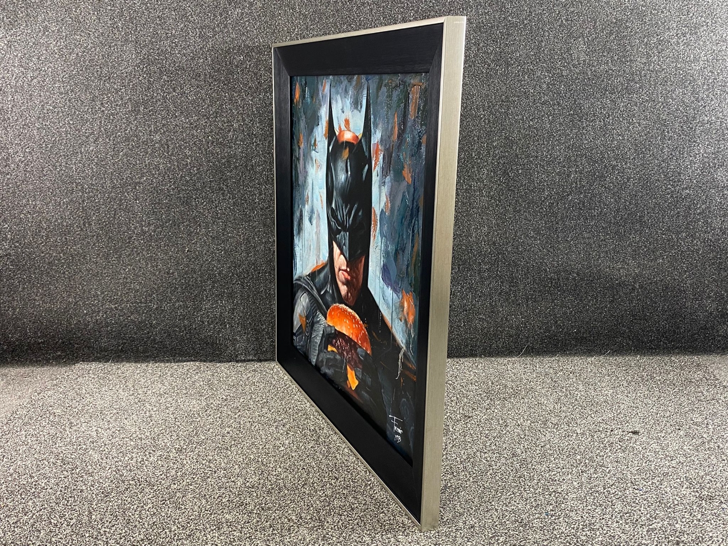 Large Oil Painting by the Artist Fournier titled The Dark Knight's Diner