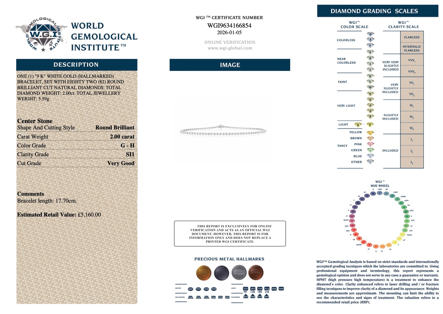 Natural Diamond Tennis Bracelet 2.00ct